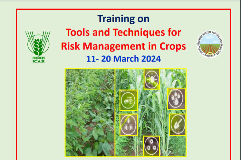 Training on Tools and Techniques for Risk Management in Crops – AgriBot ...